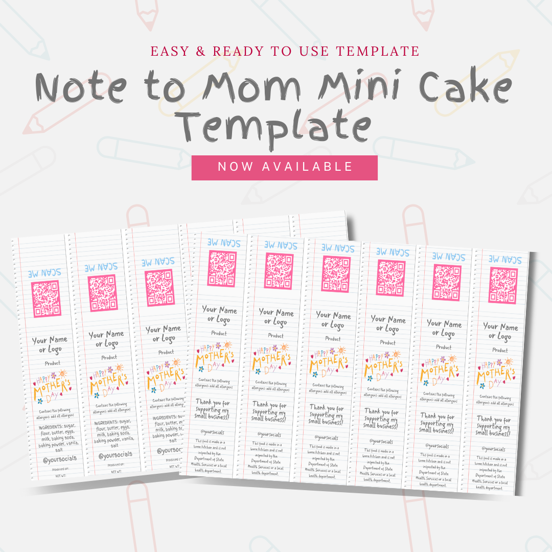 Note to Mom Label Template Bundle