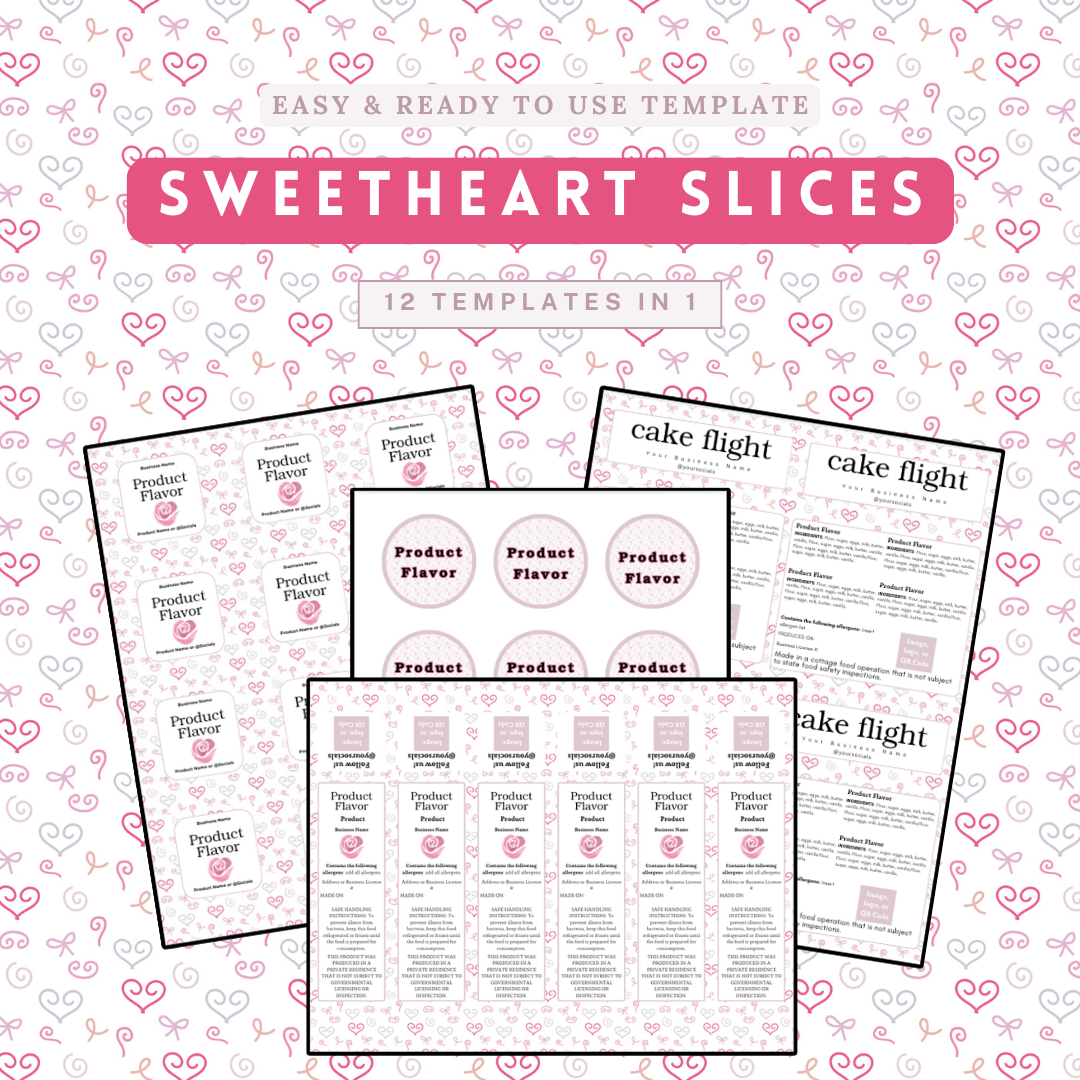Sweetheart Slices Label Templates