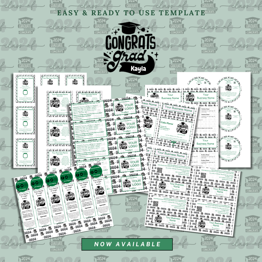 Groovy Grad Label Template Bundle