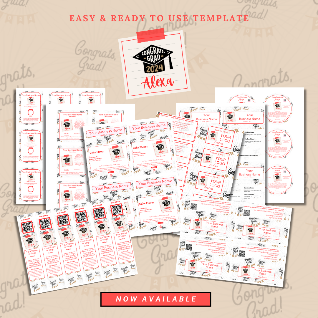 CONGRATS GRAD Label Template Bundle